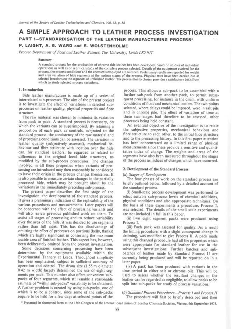 A Simple Approach to Leather Process Investigation Part 1 – Society of ...