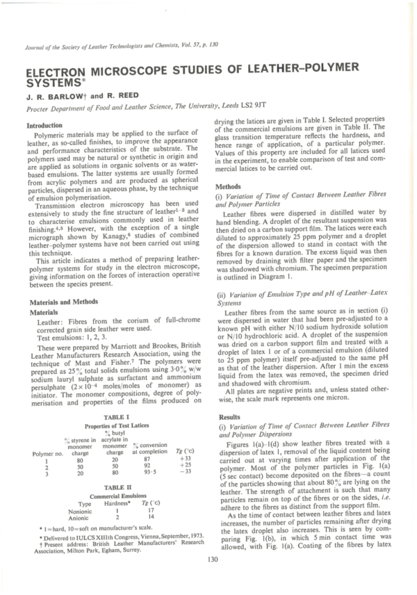 Electron Microscope Studies of Leather-Polymer Systems – Society of ...